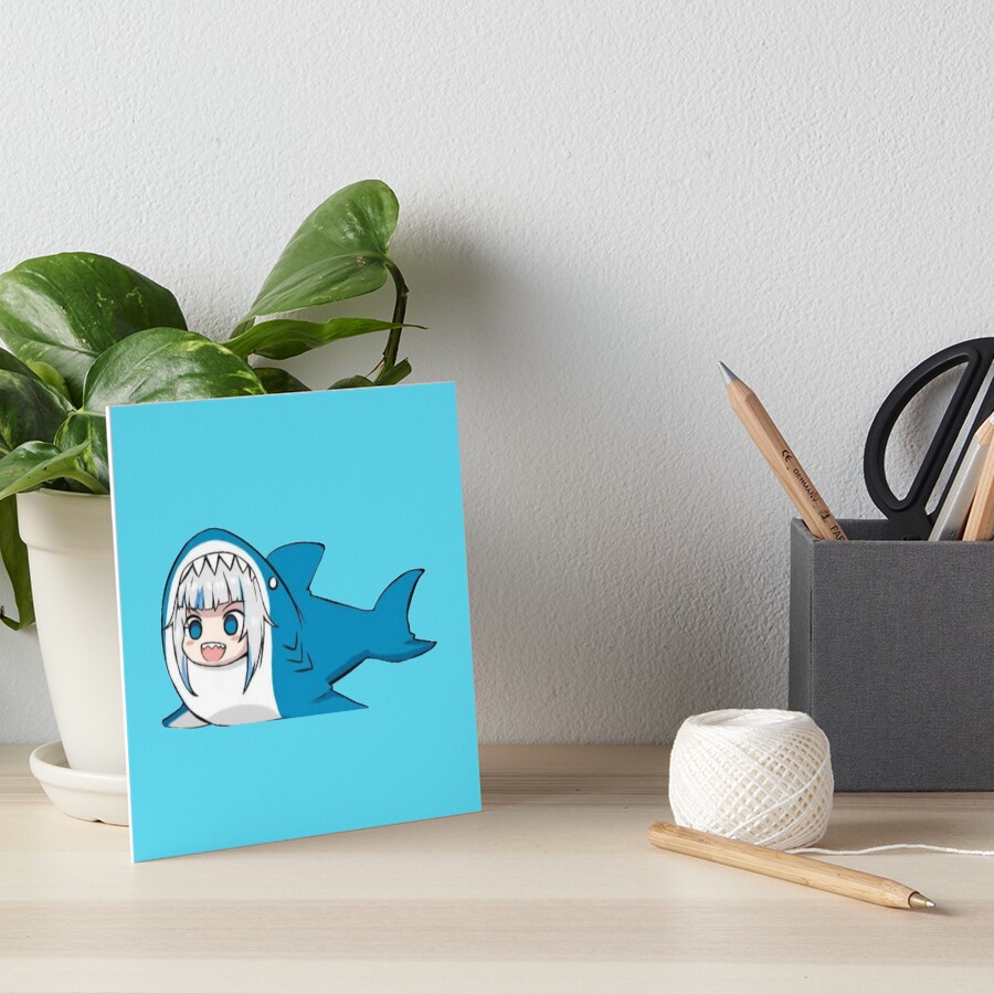 "Gawr Gura anime girl cute shark vtuber" Art Board Print by mahdi300 ...