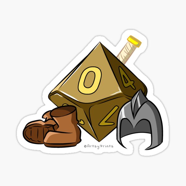 "DnD Fighter Hit Dice" Sticker for Sale by ArtsyPrints | Redbubble