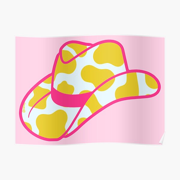 "pink and yellow cow print cowgirl hat" Poster for Sale by juliasantos5 ...