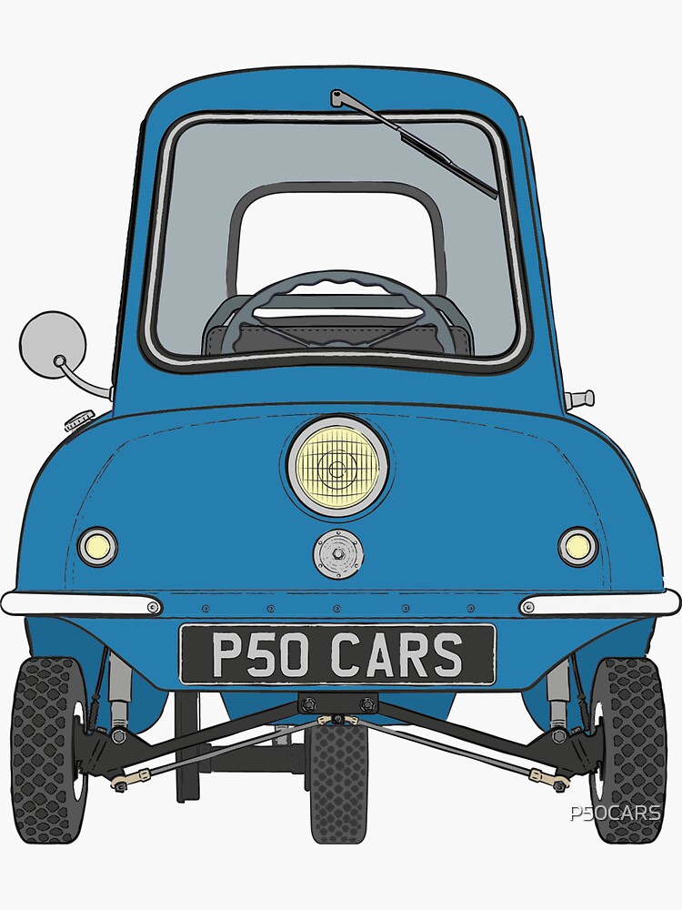 "Peel P50 Front Blue" Sticker for Sale by P50CARS | Redbubble
