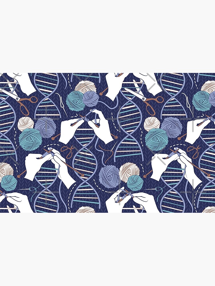 "Knitting DNA // navy blue background indigo blue and teal wool balls ...