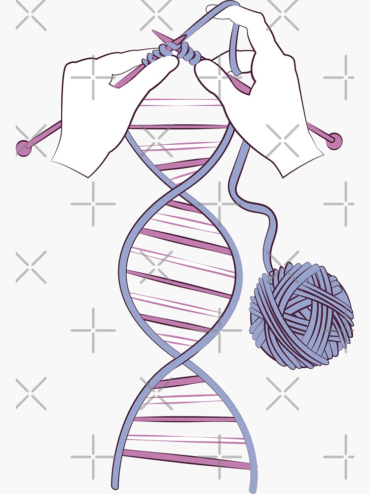 "Knitting DNA // dark purple background indigo blue and pink wool balls ...