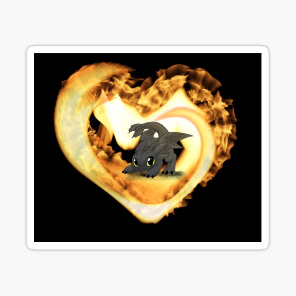 "Toothless Fire Heart" Sticker for Sale by Spidey24601 | Redbubble