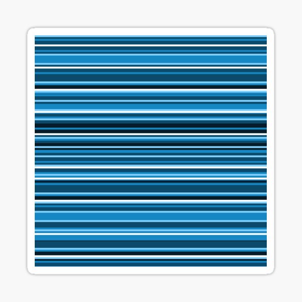 "Shades of Dark Ocean Blue | Horizontal Barcode Stripes |" Sticker by ...
