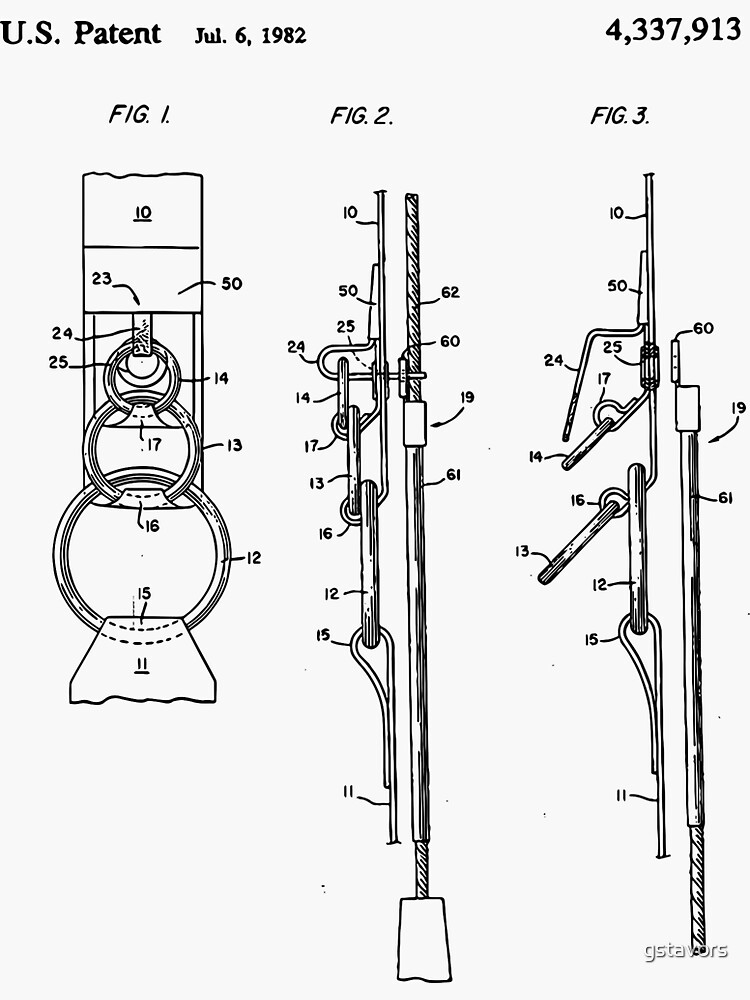 "The 3-ring Release System Patent (Black Lines)" Sticker for Sale by ...