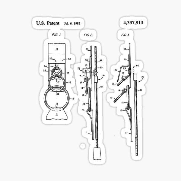 "The 3-ring Release System Patent (Black Lines)" Sticker for Sale by ...