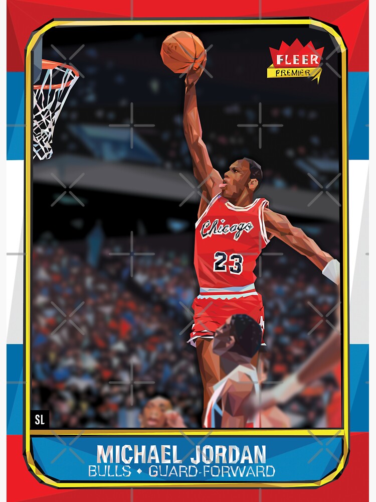 "MJ rookie basketball card remade with over 1,800 triangles" Sticker ...
