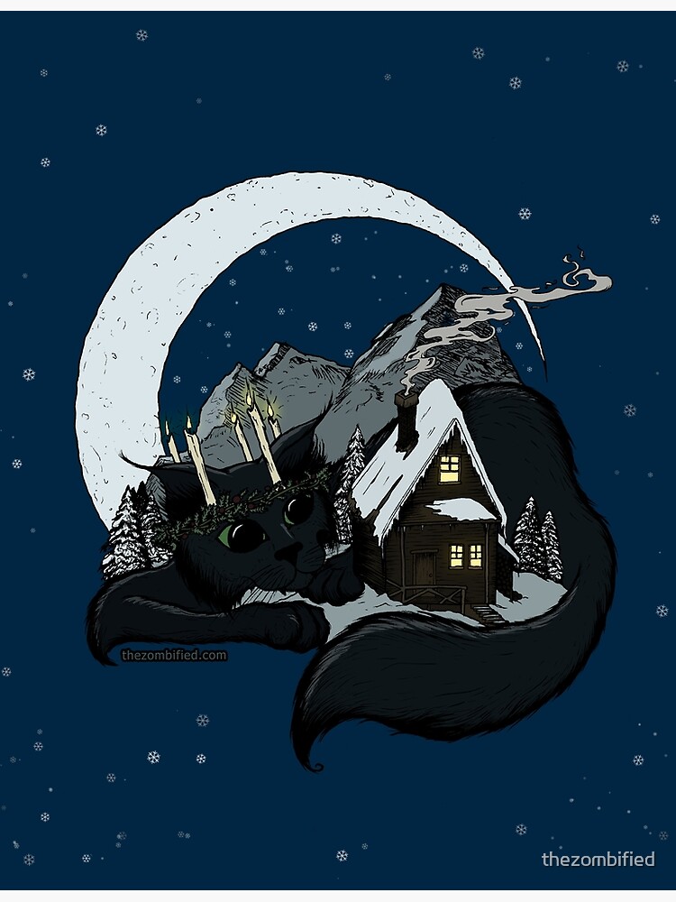 "Yule Cat Jólakötturinn by The Zombified" Postcard for Sale by ...