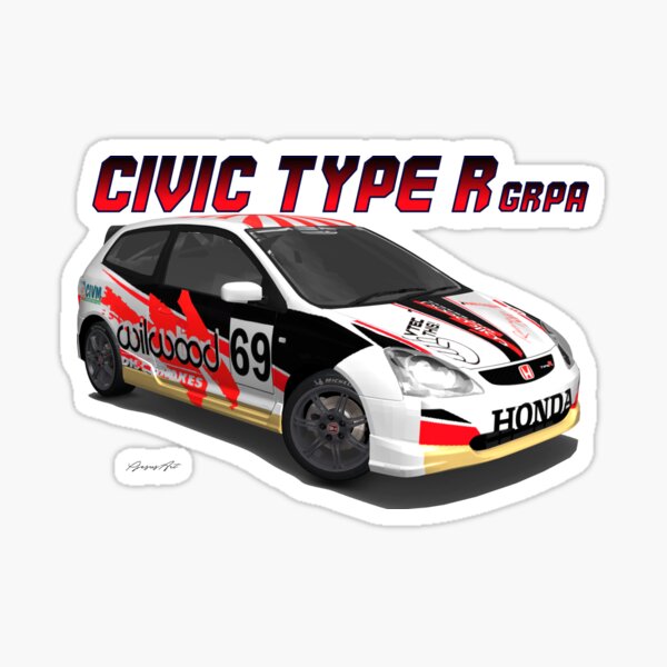 "Civic Type R" Sticker by pjesusartrb | Redbubble