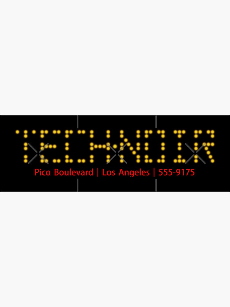 "Terminator Tech-Noir Nightclub Logo Sign Address" Sticker by NerdsLoot ...