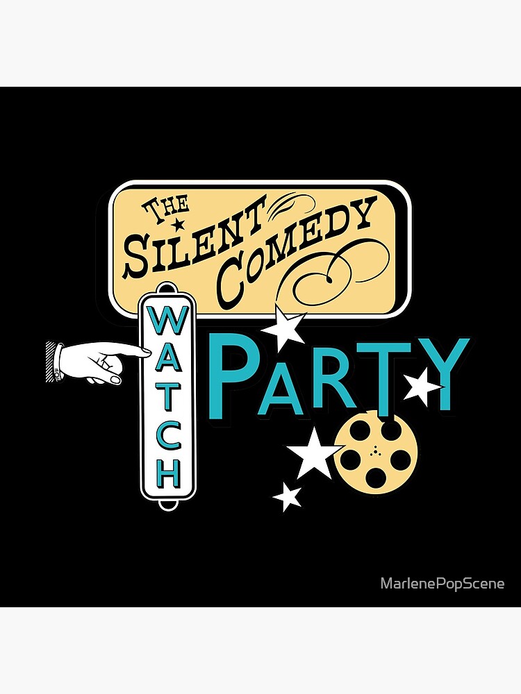 "Silent Comedy Watch Party" Clock by MarlenePopScene | Redbubble