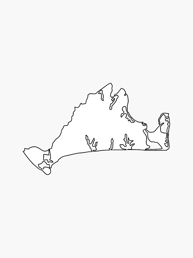 "Martha's Vineyard Outline Sticker" Sticker for Sale by erinhegartymv ...