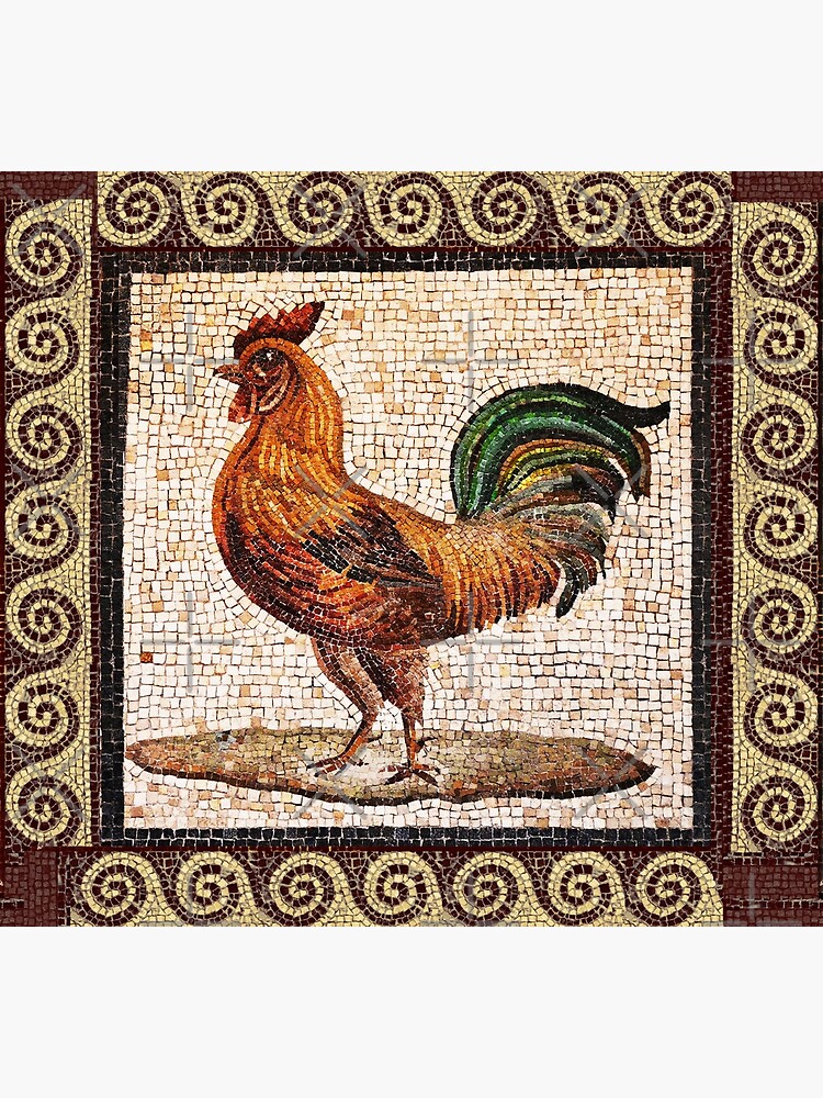"ANTIQUE ROMAN MOSAICS , ROOSTER" Poster for Sale by BulganLumini ...