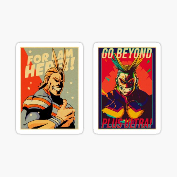"All Might Vintage Retro Pack" Sticker by BukLauDesu | Redbubble