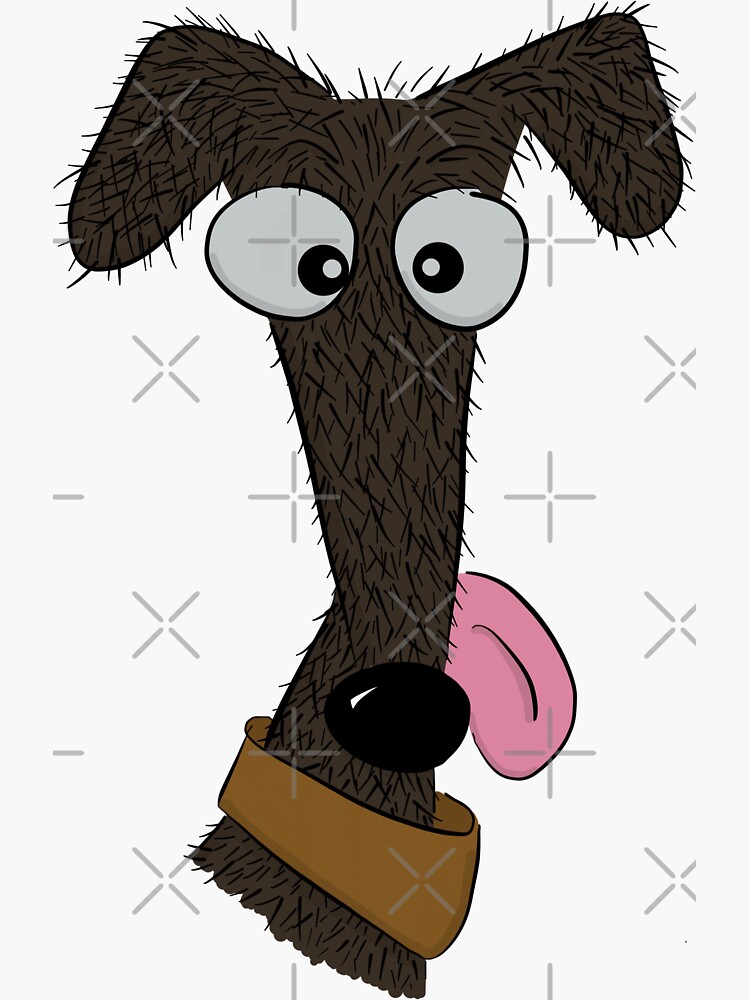 "Scruffy Chocolate, Brown, Rough Coated Lurcher" Sticker for Sale by ...
