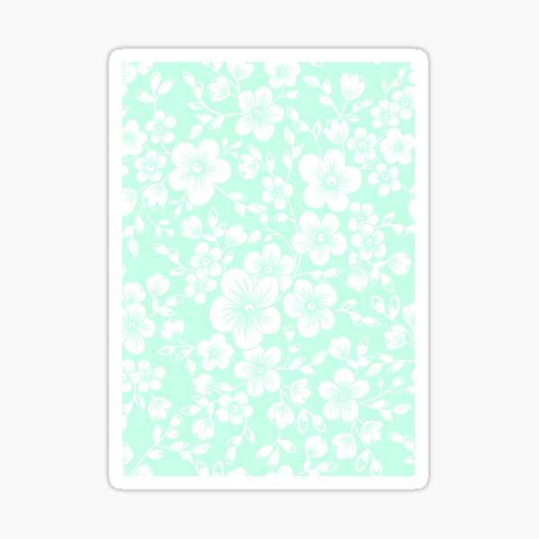 "Mint green notebook | Sakura" Sticker by Lapetiteredac | Redbubble