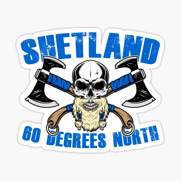 "Shetland 60 Degrees North" Sticker for Sale by VikingZen | Redbubble