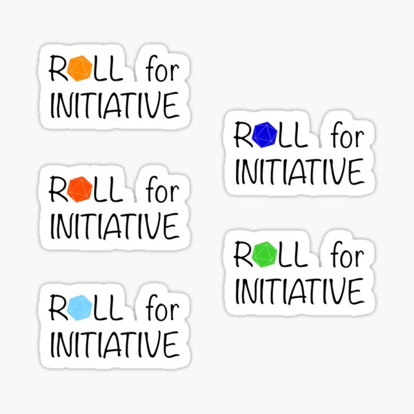 "Roll for initiative pack" Sticker for Sale by Charliecon | Redbubble