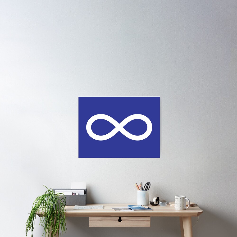 "Blue French Metis flag Infinity symbol franco canadians on blue ...
