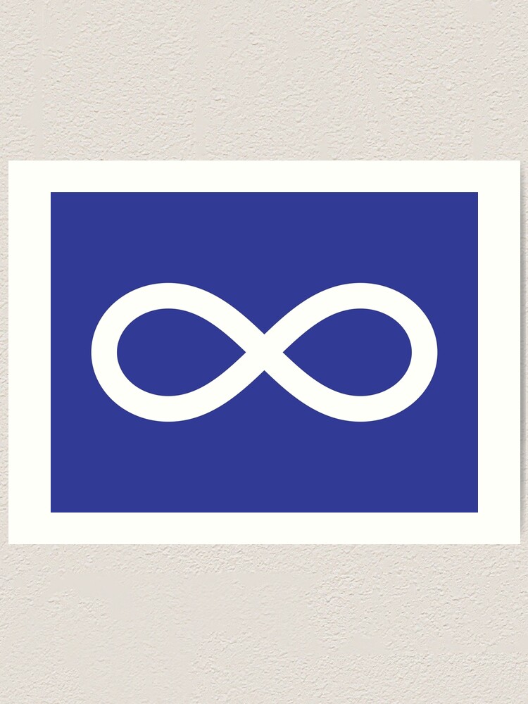 "Blue French Metis flag Infinity symbol franco canadians on blue ...