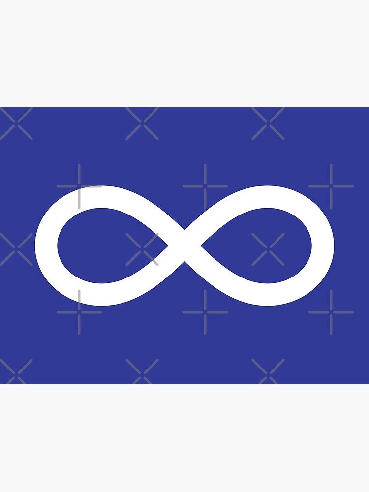 "Blue French Metis flag Infinity symbol franco canadians on blue ...