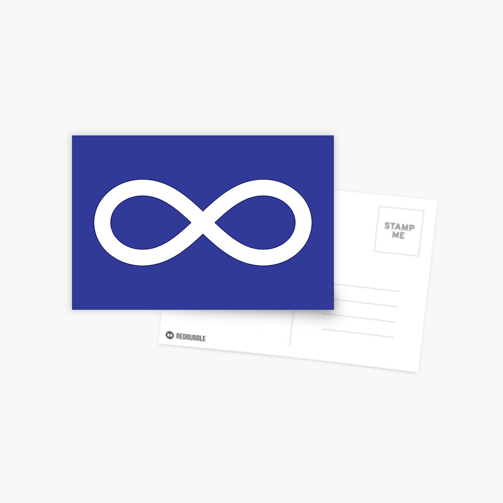 "Blue French Metis flag Infinity symbol franco canadians on blue ...