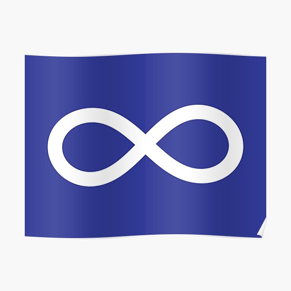 "Blue French Metis flag Infinity symbol franco canadians on blue ...