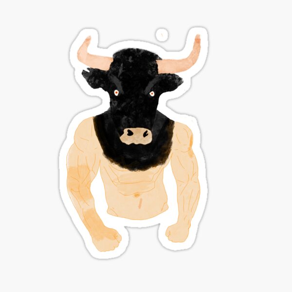 "The Minotaur" Sticker for Sale by MagicandMyths | Redbubble