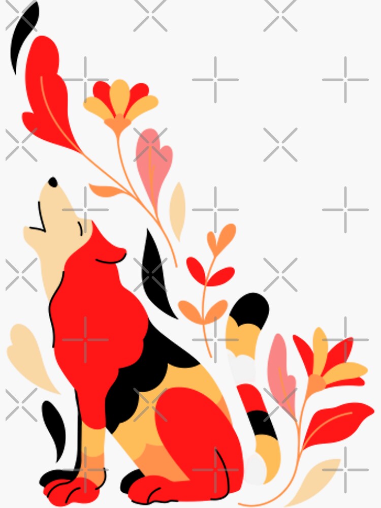 "Fall fox illustration - Fall themed illustration" Sticker for Sale by ...