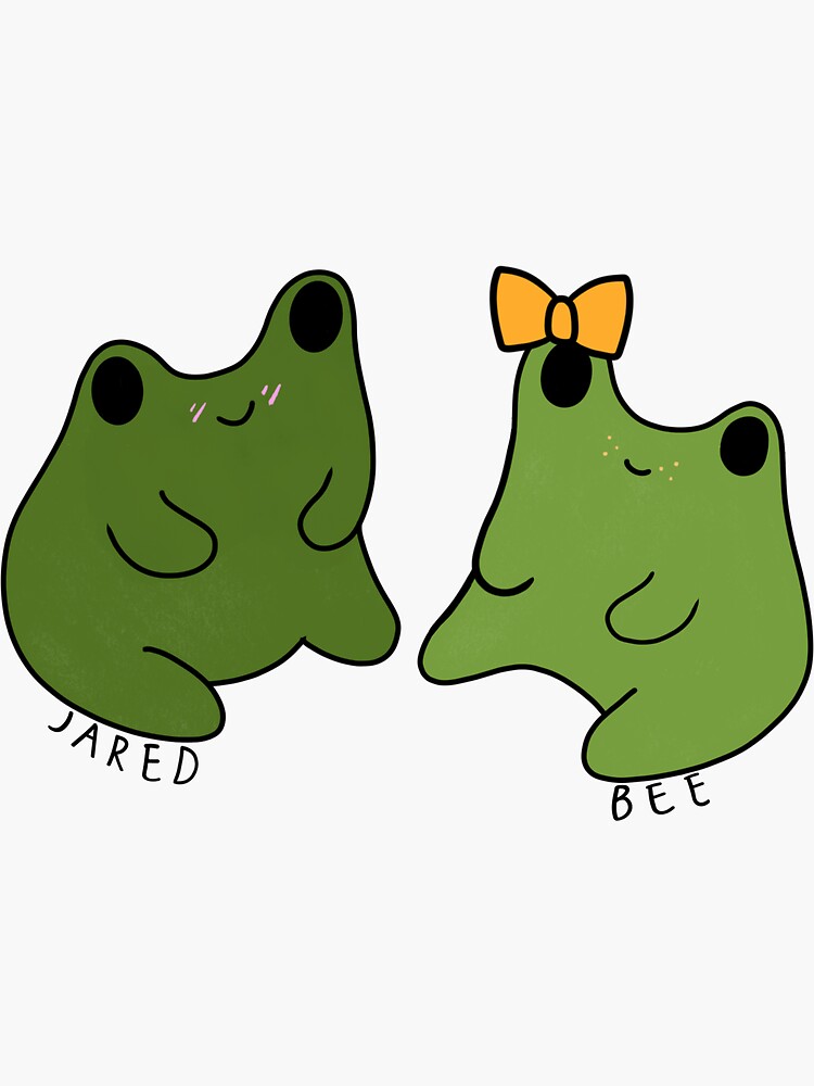 "Jared and Bee frog design" Sticker by stitchstapes | Redbubble