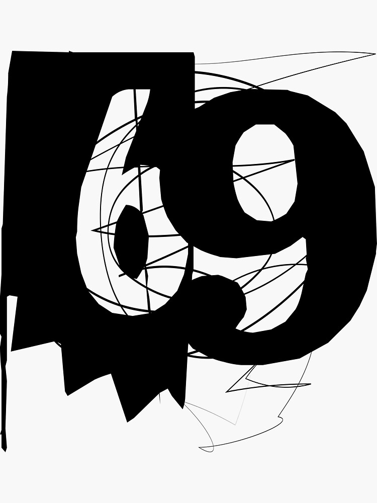 "Bold Number 69" Sticker for Sale by seraffima | Redbubble