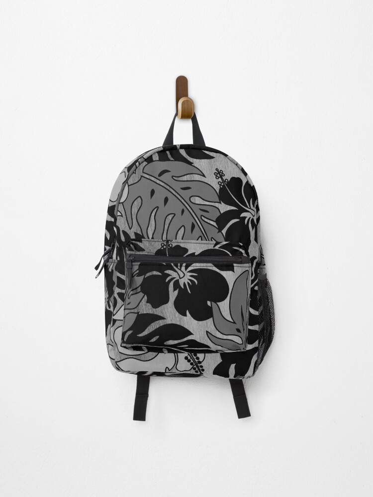 "Huakini Bay Hawaiian Hibiscus Vintage Floral - Gray" Backpack for Sale ...