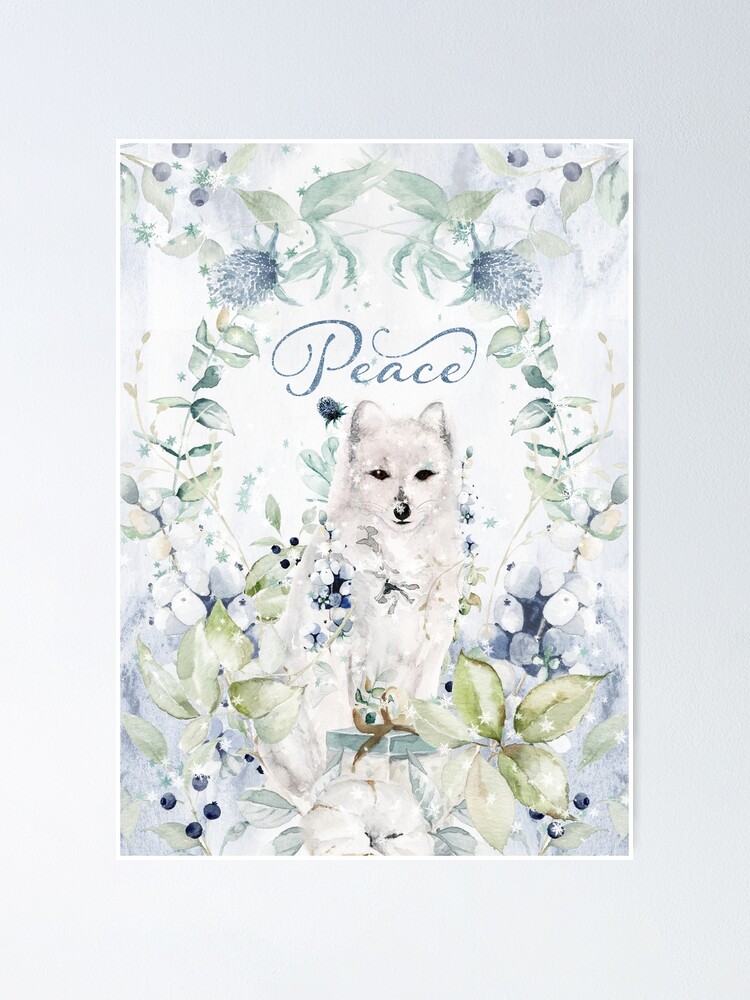 Póster «Tarjeta y arte de la paz del zorro ártico» de aahome | Redbubble