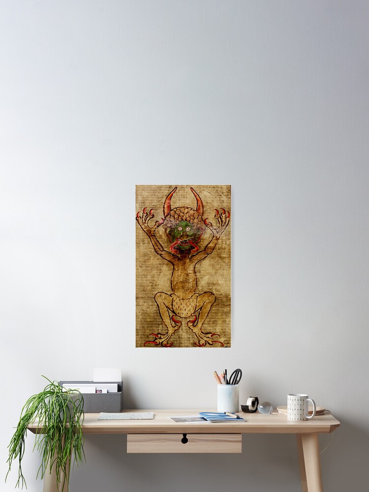"Codex Gigas Devil (on black)" Poster for Sale by DotorEaon | Redbubble