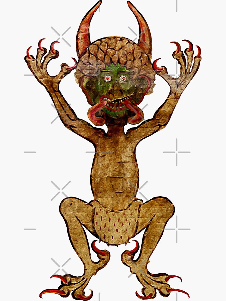 "Codex Gigas Devil (on black)" Sticker for Sale by DotorEaon | Redbubble