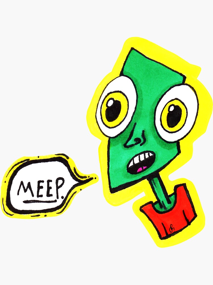 "Meep!" Sticker for Sale by BobbyMillsArt | Redbubble