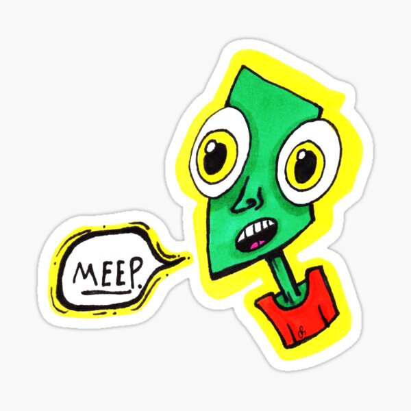 "Meep!" Sticker for Sale by BobbyMillsArt | Redbubble