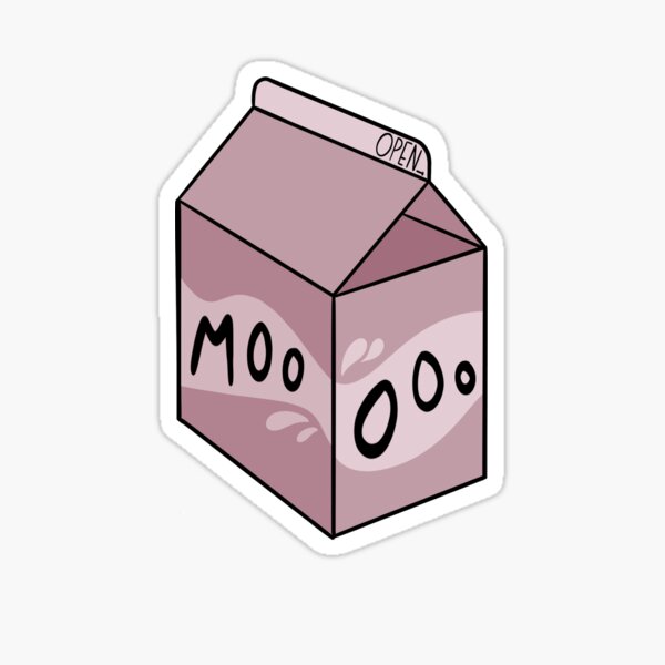 "Moo milk carton" Sticker for Sale by danniiielllaa | Redbubble