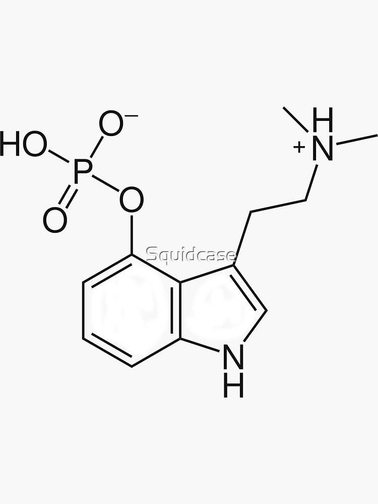 "Psilocybin Molecule (Black)" Sticker for Sale by Squidcase | Redbubble