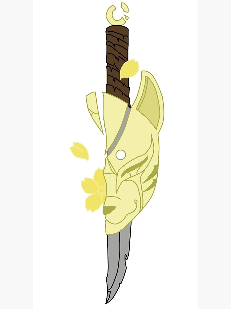 "Yellow Kitsune Mask" Poster for Sale by graphicsbynoons | Redbubble