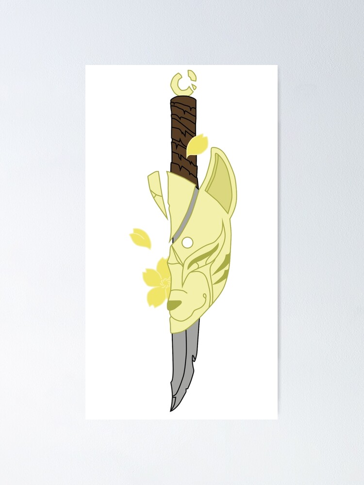 "Yellow Kitsune Mask" Poster for Sale by graphicsbynoons | Redbubble