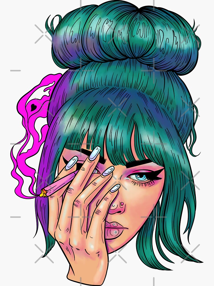 "Stoner Girl | Pink Smoke" Sticker for Sale by Meowgress | Redbubble