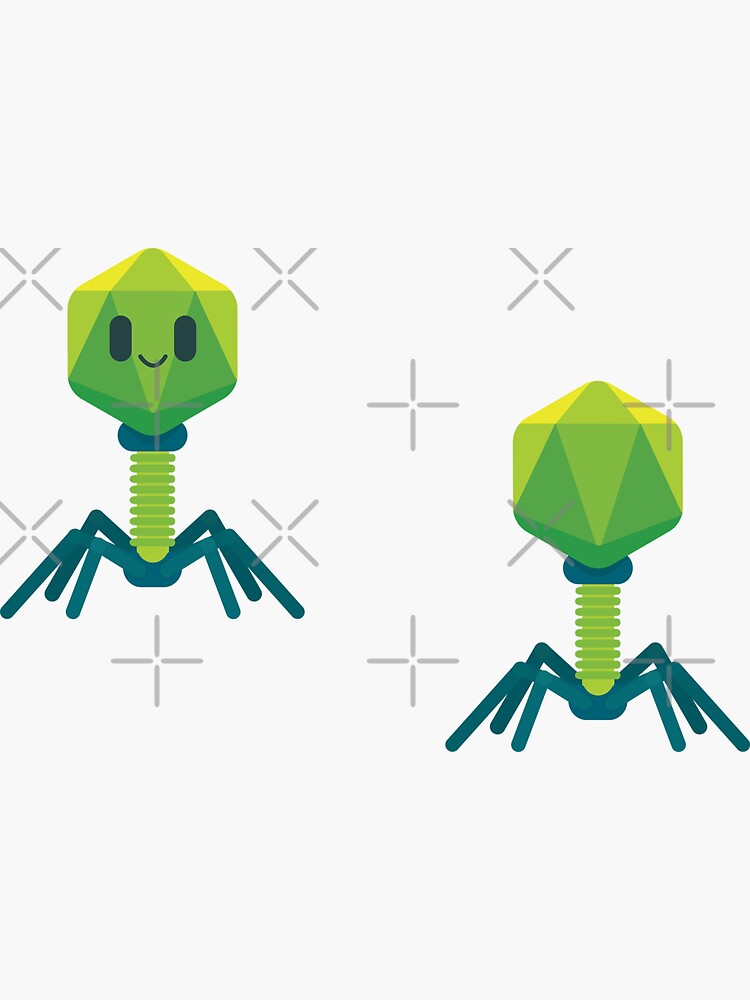 "Cute Bacteriophage Sticker Set" Sticker for Sale by karolinadoesart ...