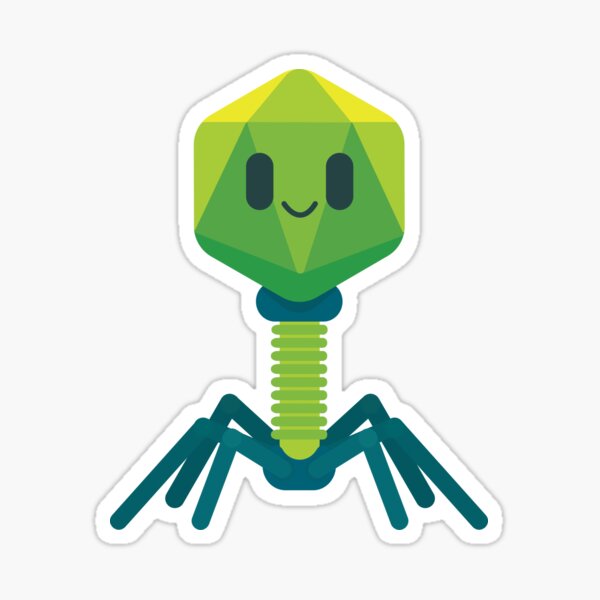 "Cute Smiling Bacteriophage " Sticker for Sale by karolinadoesart ...