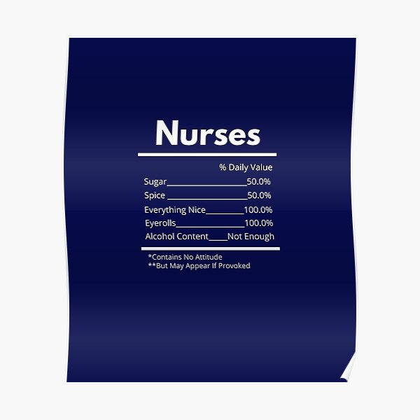 "nurses ingredients, nurse appreciation" Poster by Hey-Nice-Shirt ...