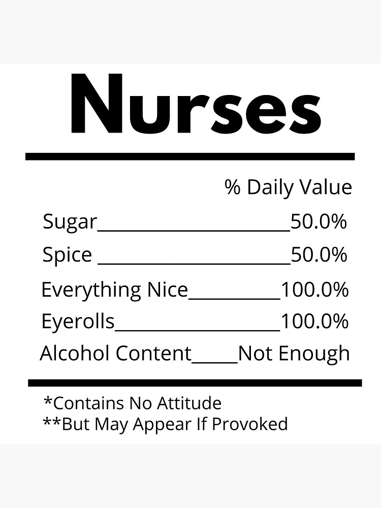 "nurses ingredients, nurse appreciation" Sticker for Sale by Hey-Nice ...