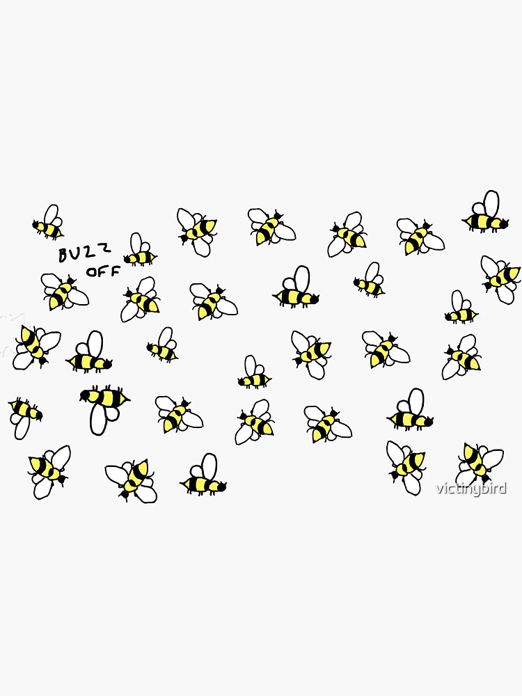 "Buzz Off Bees" Sticker by mheverly43 | Redbubble