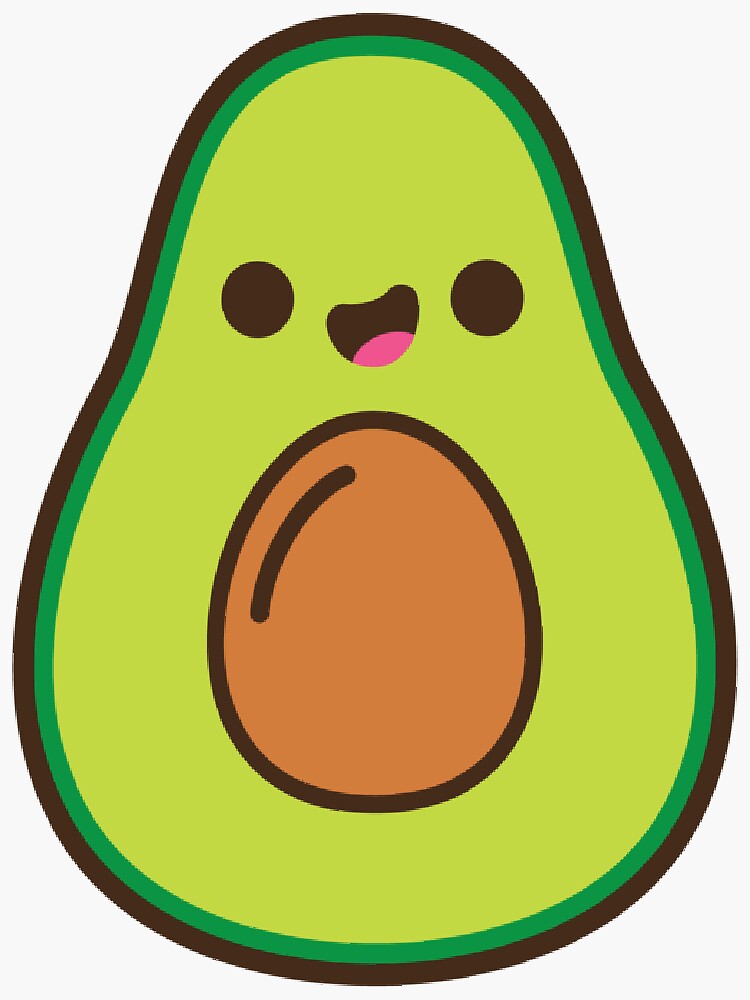 "cute avocado drawing" Sticker for Sale by haleydet | Redbubble