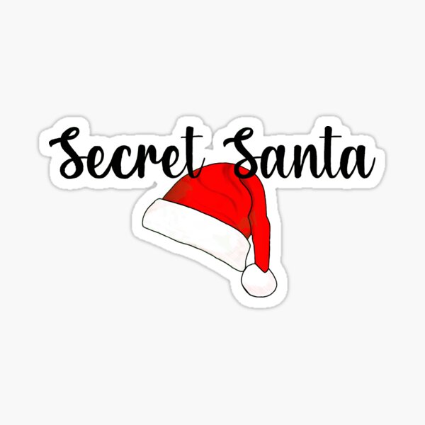 "Secret Santa with Santa hat" Sticker for Sale by Oreos14 | Redbubble