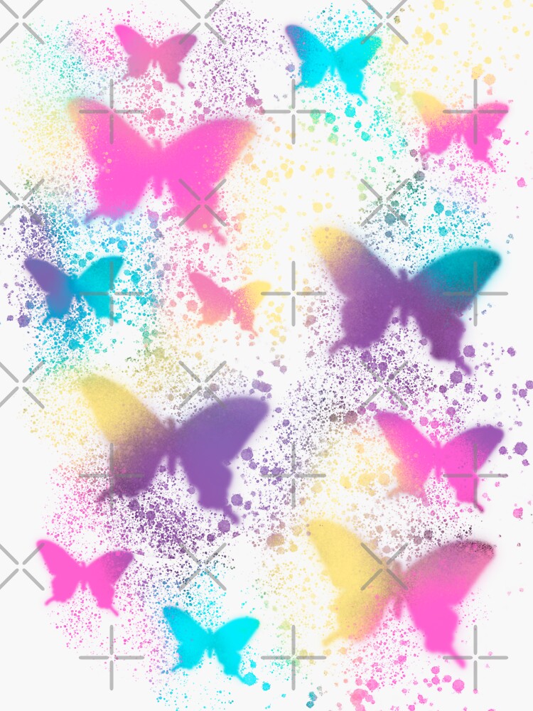 "butterflies splatter paint spray paint design" Sticker for Sale by ...